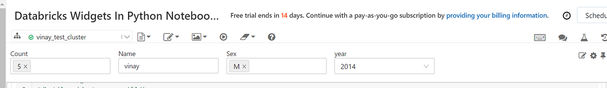 Databricks Widgets notebooks and dashboards | by Vinay Kumar | Medium