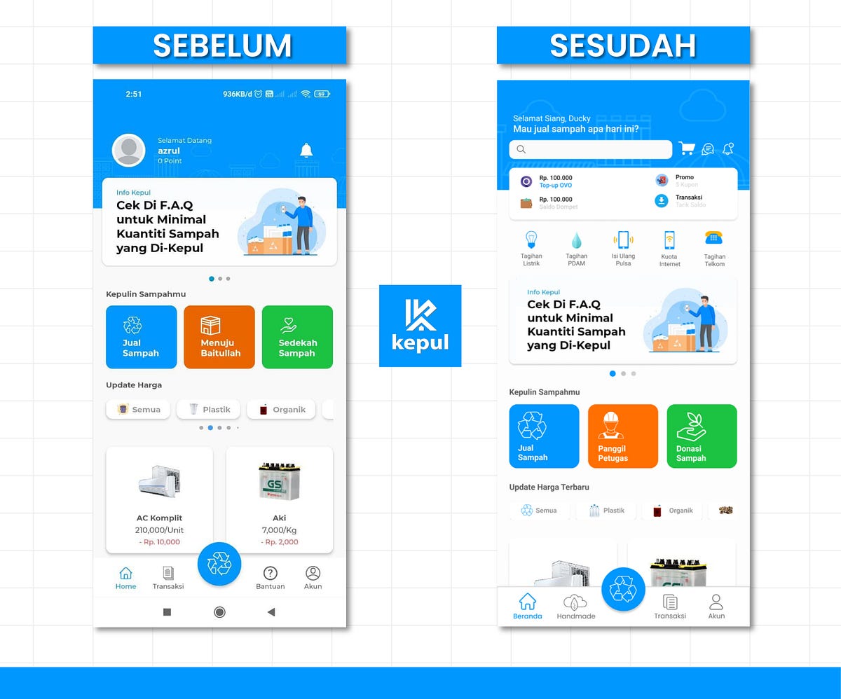 Case Study (Daur Ulang Sampah) | Kepul App Redesign | by Hazrul Aswad ...