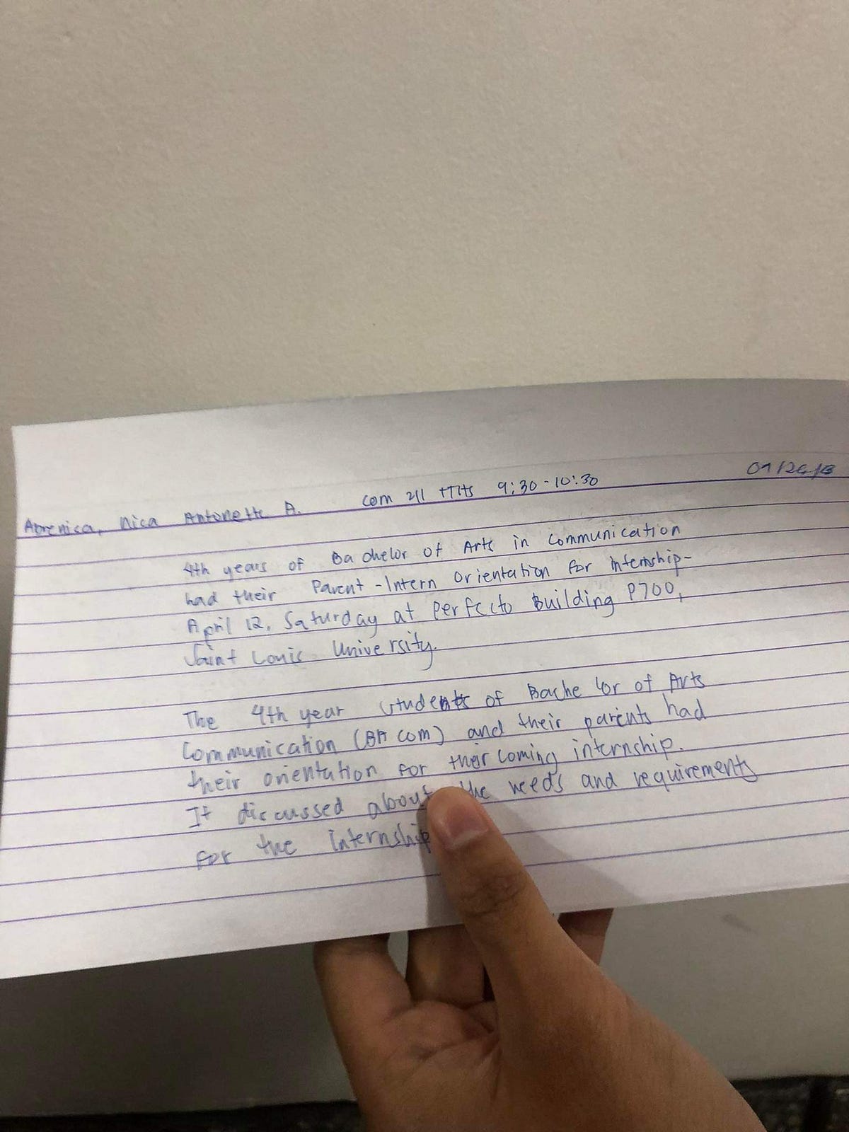Bachelor of Arts Communication Parents- Interns Orientation - Nica Antonette Abrenica - Medium