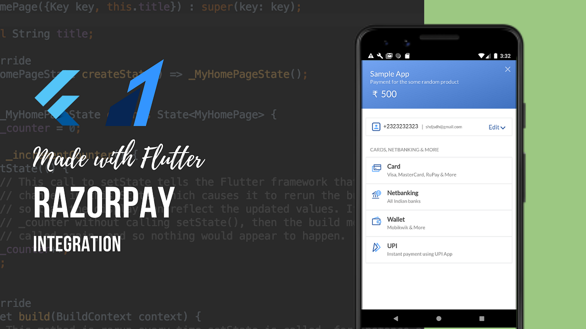 💵 Payments in Flutter with Razorpay Payment Gateway | by Sanskar Tiwari | Flutter Community | Medium