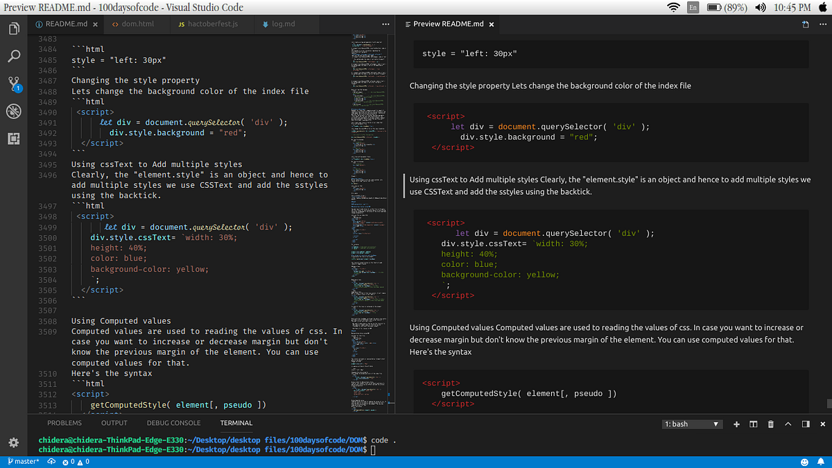 Day66 of #100DaysOfCode. Manipulating styles using DOM | by Ugwuanyi Chidera | LearnFactory ...
