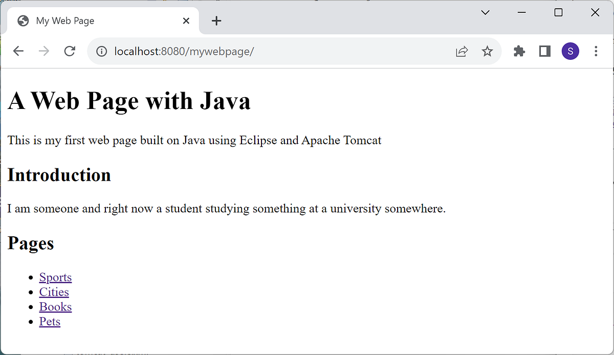 A Webpage with Java. Add Apache Tomcat to Eclipse | by Sparisoma Viridi ...