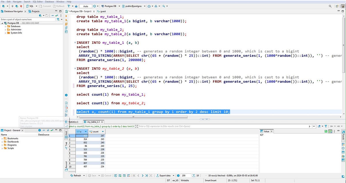 How the presence of indexes and the size of tables affect the choice of ...