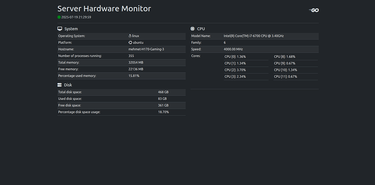 Build a Real-Time Server Monitoring Dashboard in Go — With WebSocket ...