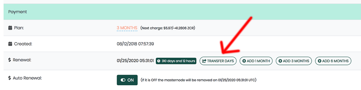 Transfer days to another Masternode | by ZCore Editor | ZCore | Medium