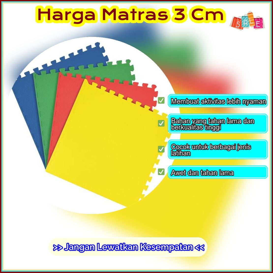 Harga Matras 3 Cm - Matras Puzzle Tebal - Medium
