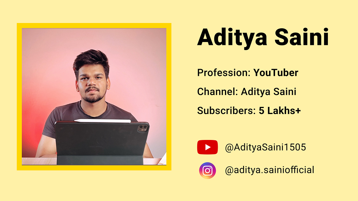 Meet Aditya Saini of Aditya Saini YouTube channel! - KhaaliJeb - Medium
