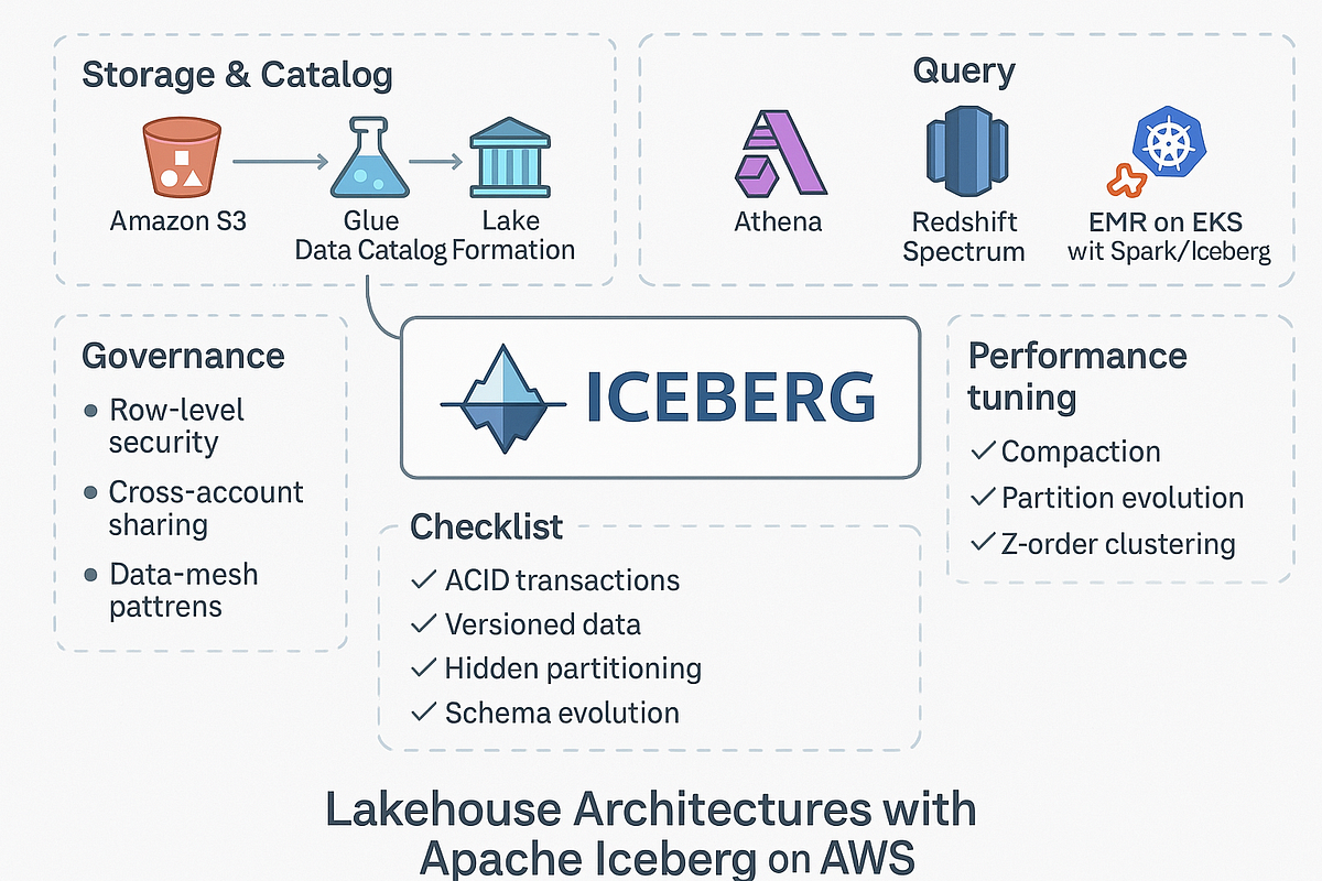 Lakehouse Architectures with Apache Iceberg on AWS | by Jay Pandit | Cloud Schematics | Medium