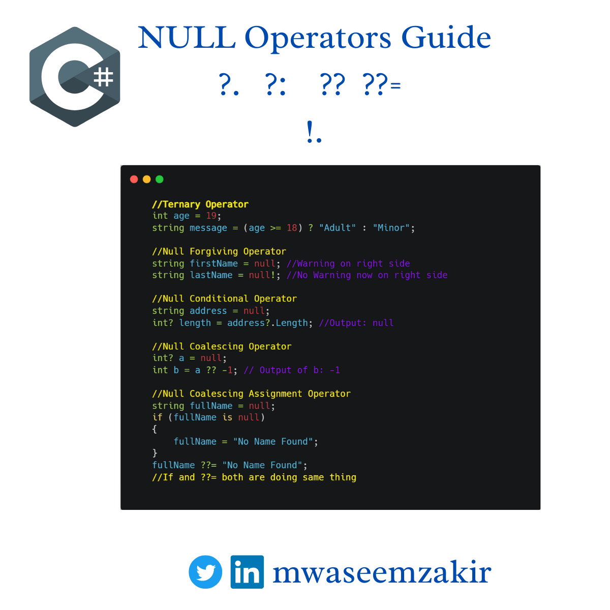 Pro EP 41 : NULL Operators Guide in C# | by Muhammad Waseem | Become .NET Pro ! | Medium