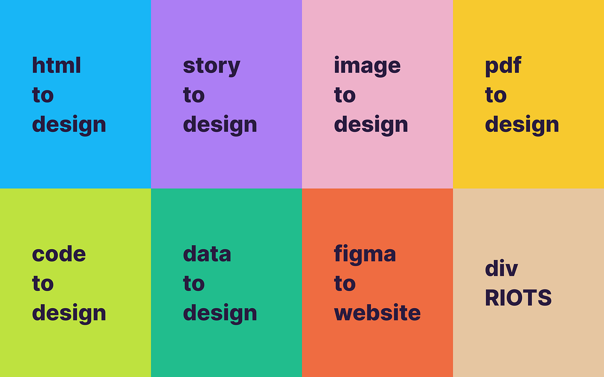 html to, story to, image to, pdf to, code to, data to design & figma to ...