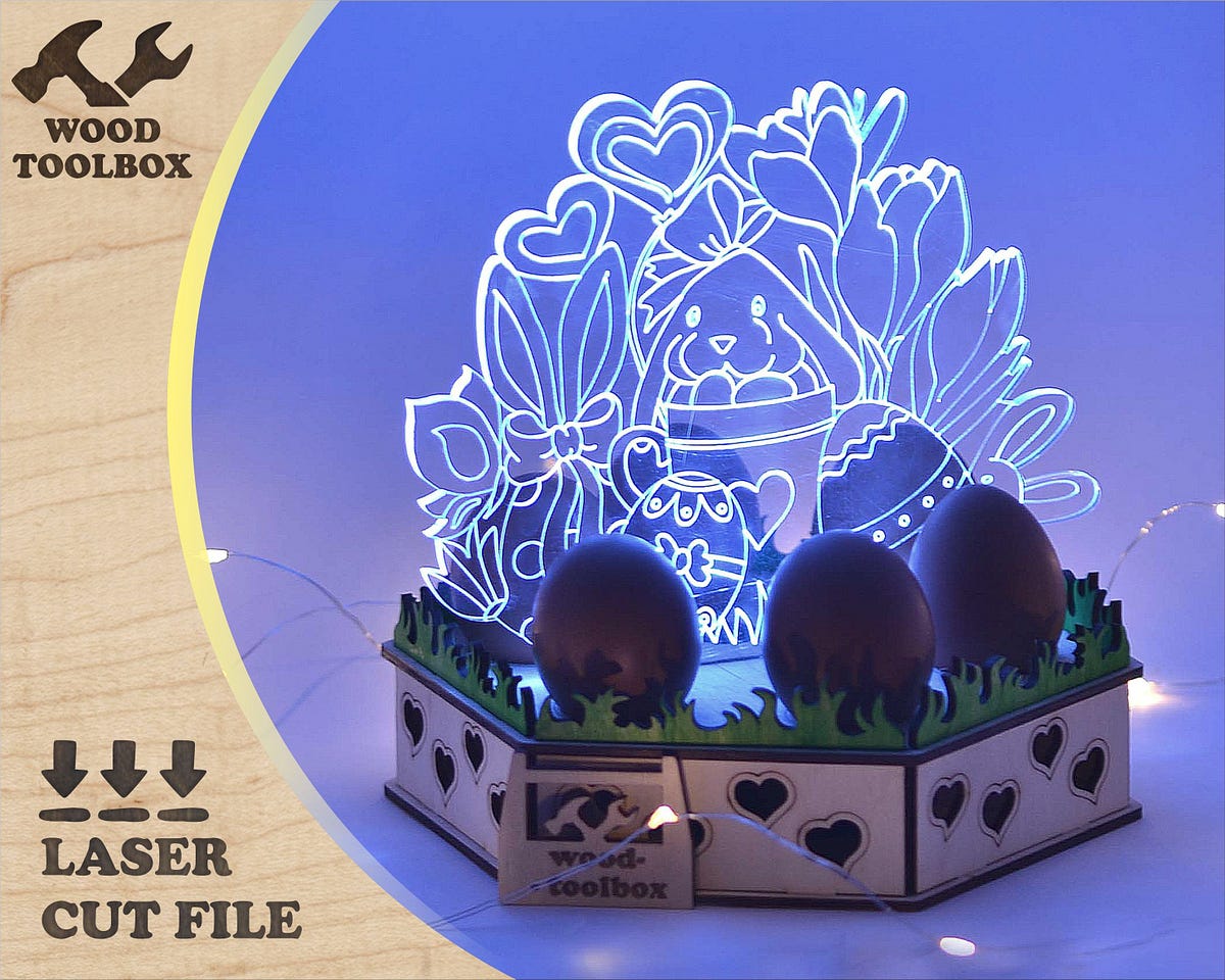 Easter Egg Stand — laser cut files. Easter showcase design laser cut ...