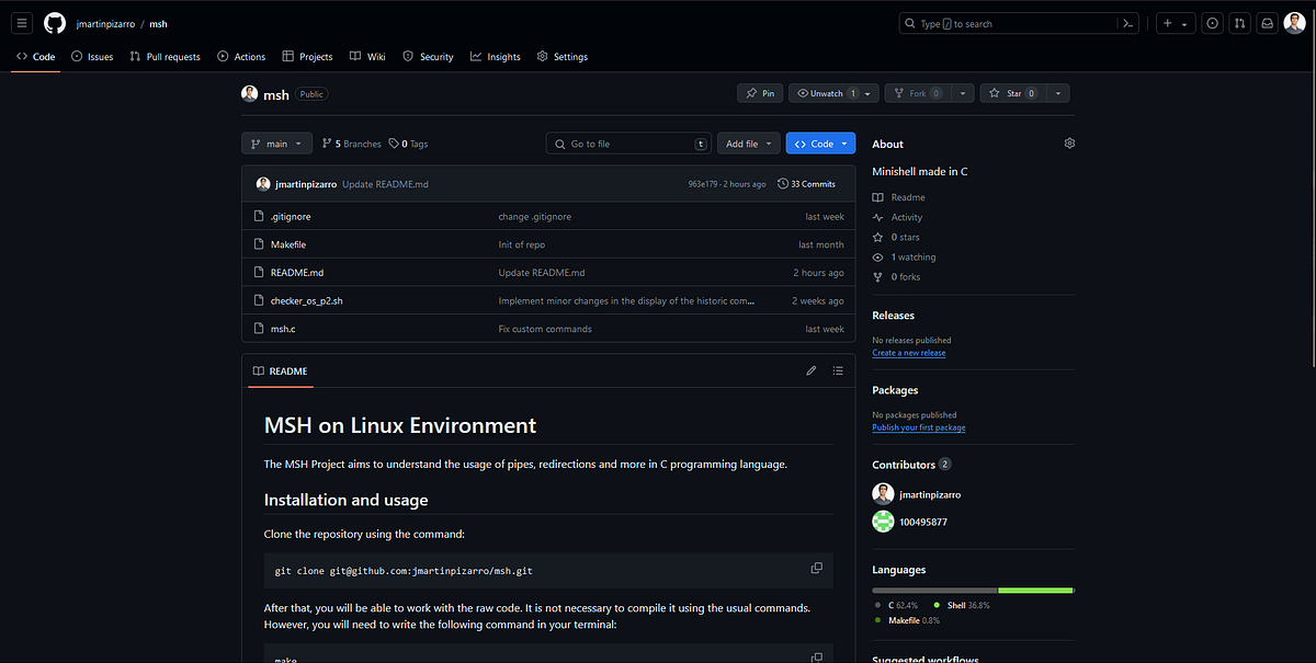 Minishell on Linux Environment in C | by Javier Martín | Level Up Coding