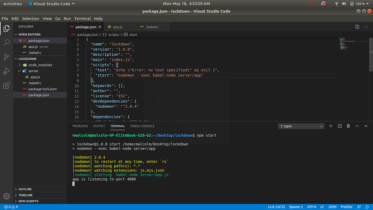 Configuring babel for Node.js/Express Server (Beginners) | by Malcolm Mark Okabo | Medium