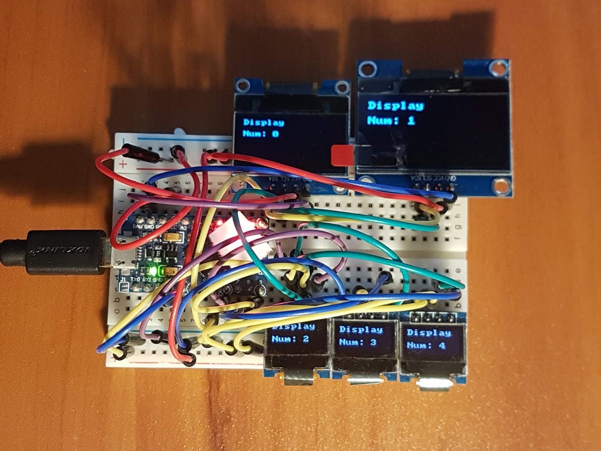 Control Multiple I2C OLED Displays Using a Shared Clock Signal | by Jeremy S. Cook | Medium