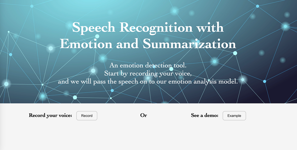 Speech Recognition with Emotion and Summarization API Using BERT | by ...