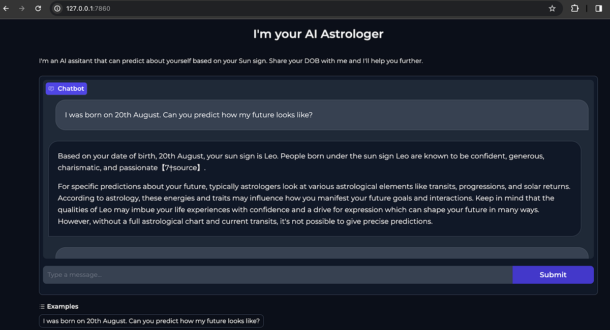 Building an AI Astrologer Assistant with OpenAI, Gradio, and a Custom Knowledge Base | by Swayam ...
