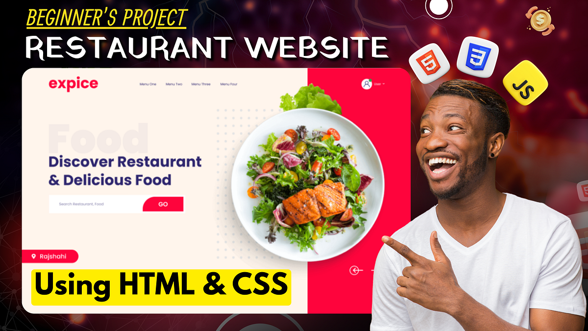 Make a Restaurant Website using HTML and CSS | Html Css Beginners Project | Html Css Unique ...