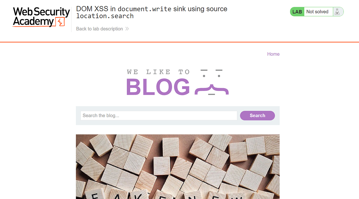 Portswigger Web Security Academy Lab: DOM XSS in document.write sink using source location ...