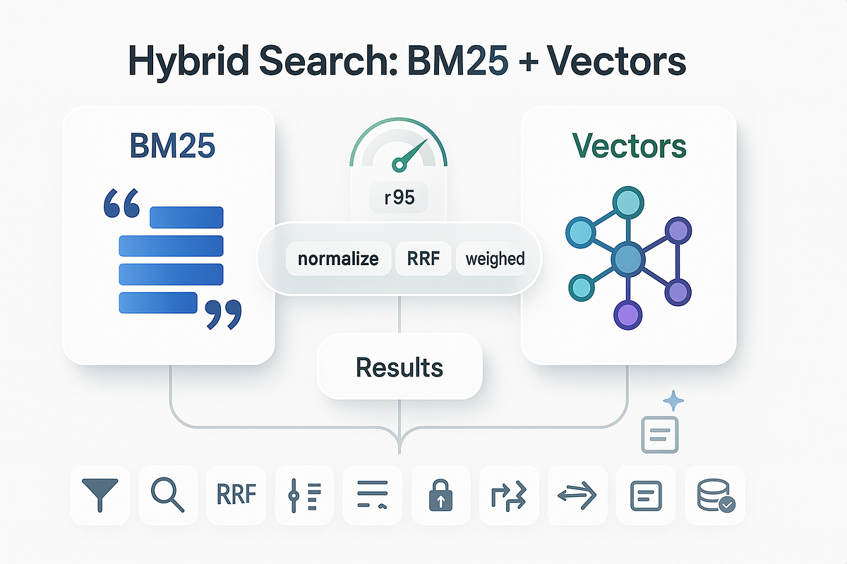 10 Hybrid Search Recipes: BM25 + Vectors, Fast | by Thinking Loop | Sep ...