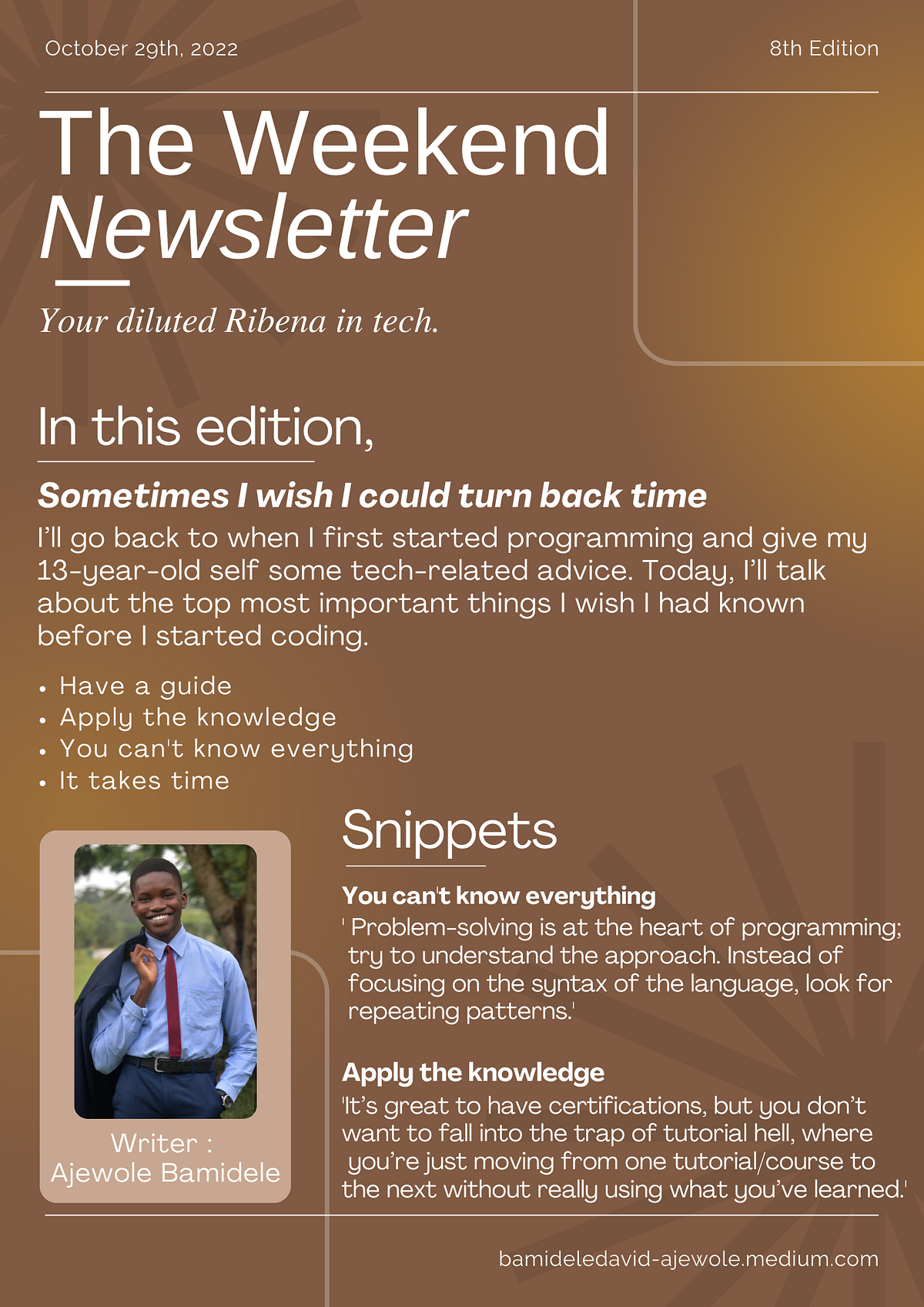 The Weekend Newsletter v8. Sometimes I wish I could turn back… | by ...