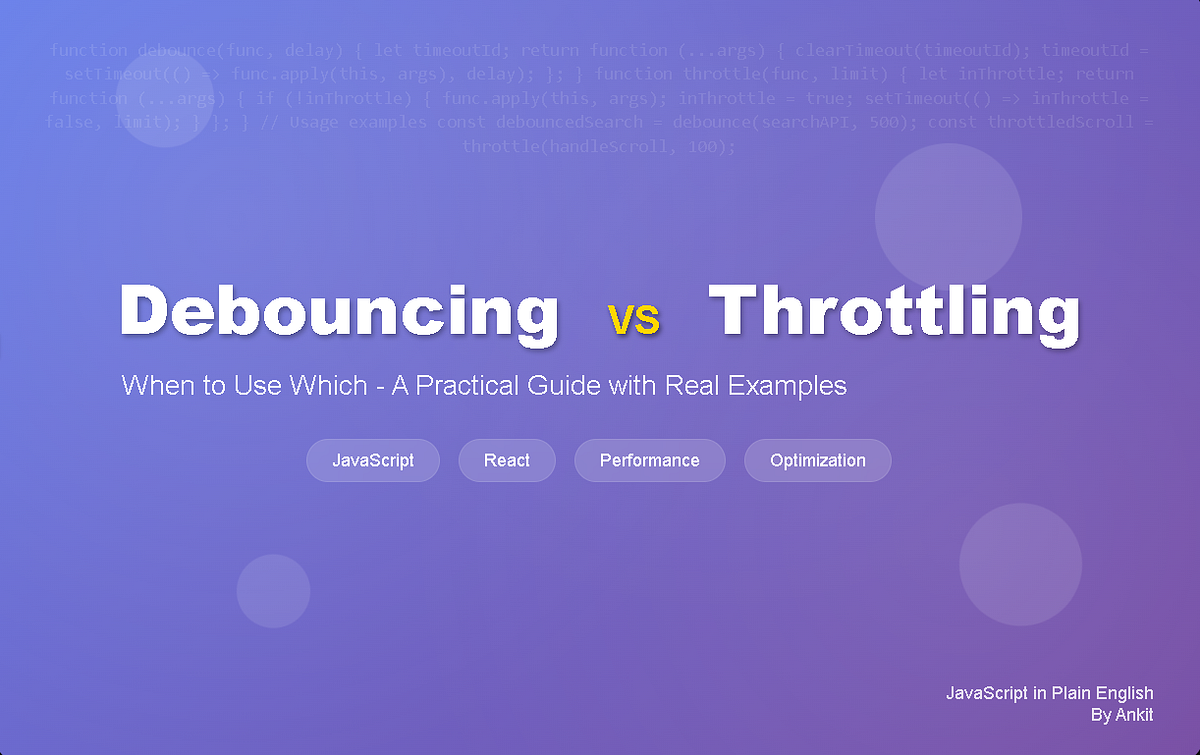 Debouncing vs Throttling: When to Use Which | by Ankit | Sep, 2025 ...