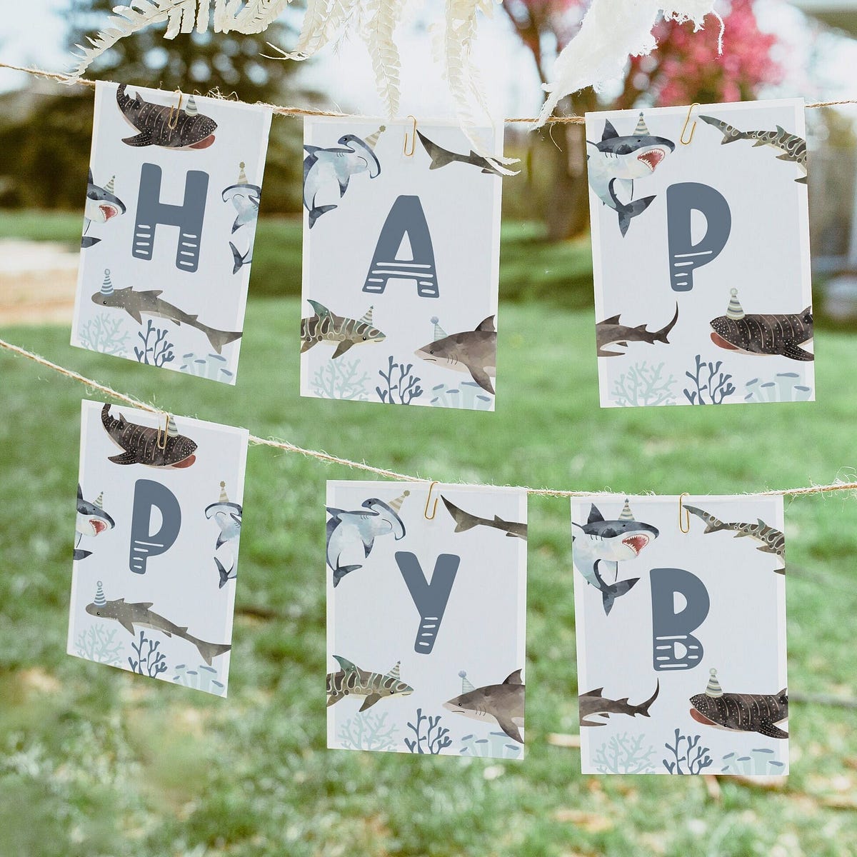 Sharks Happy Birthday Banner, Editable Template, Jawsome Sharks B’day ...