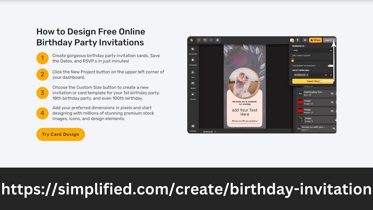 Generate Customized Birthday Invitation Cards with AI: Simplified’s AI ...
