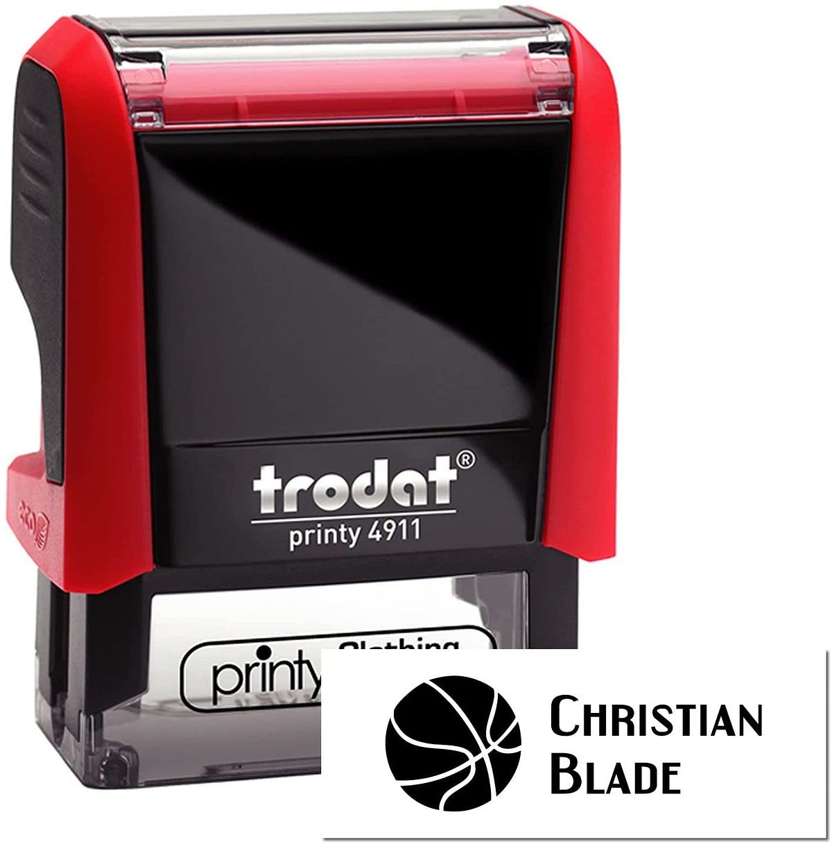 Basketball Clothing Label Name Stamp — Indelible Ink Stamp - Acorn ...