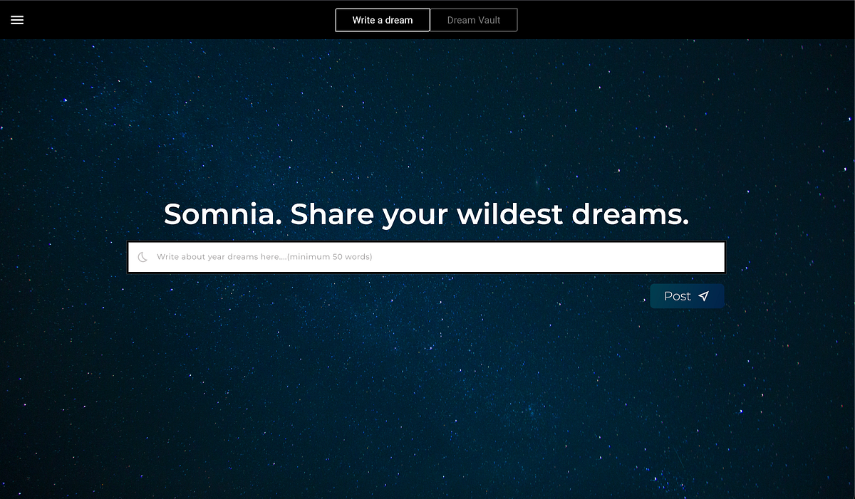 Somnia: A Dream-Sharing App That Might Be Completely Useless (But I Built It Anyway) | by Anant ...
