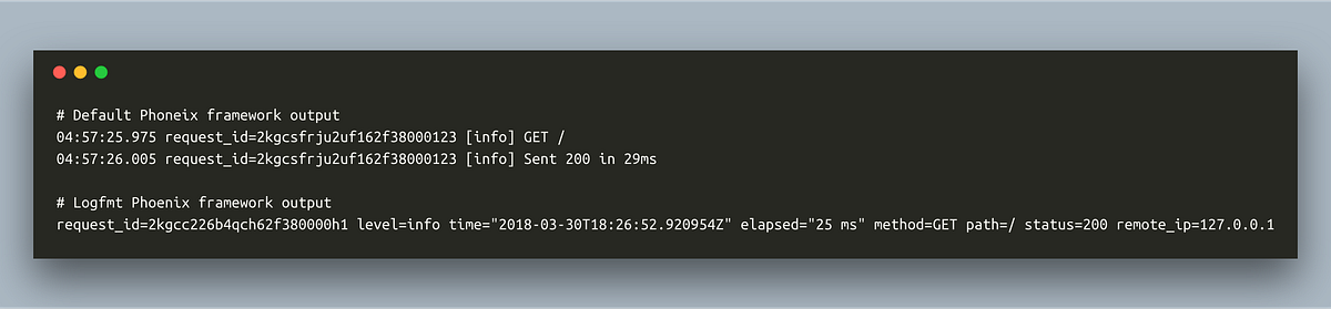 Using logfmt on Phoenix Framework | by Eric Ho | Medium
