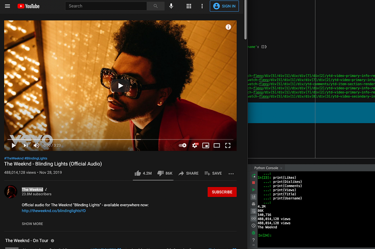 How to scrape data from Youtube using Python! | by Manpreet Singh | Medium