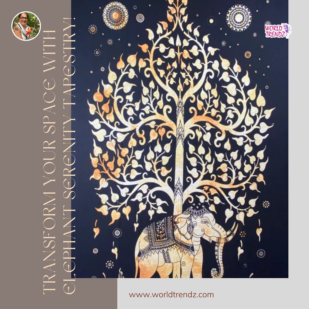 Transform Your Space with the Stunning Elephant Bodhi Tree Tapestry ...