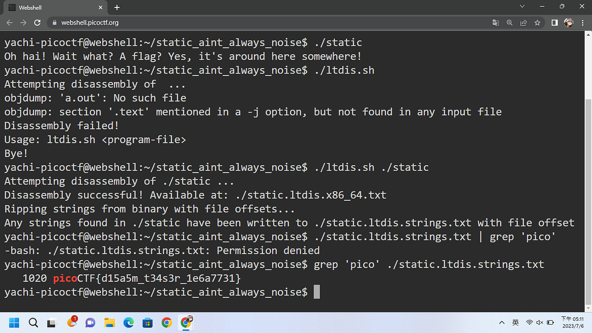 7/5 picoCTF-Static Ain’t Always Noise - yang ya chi - Medium