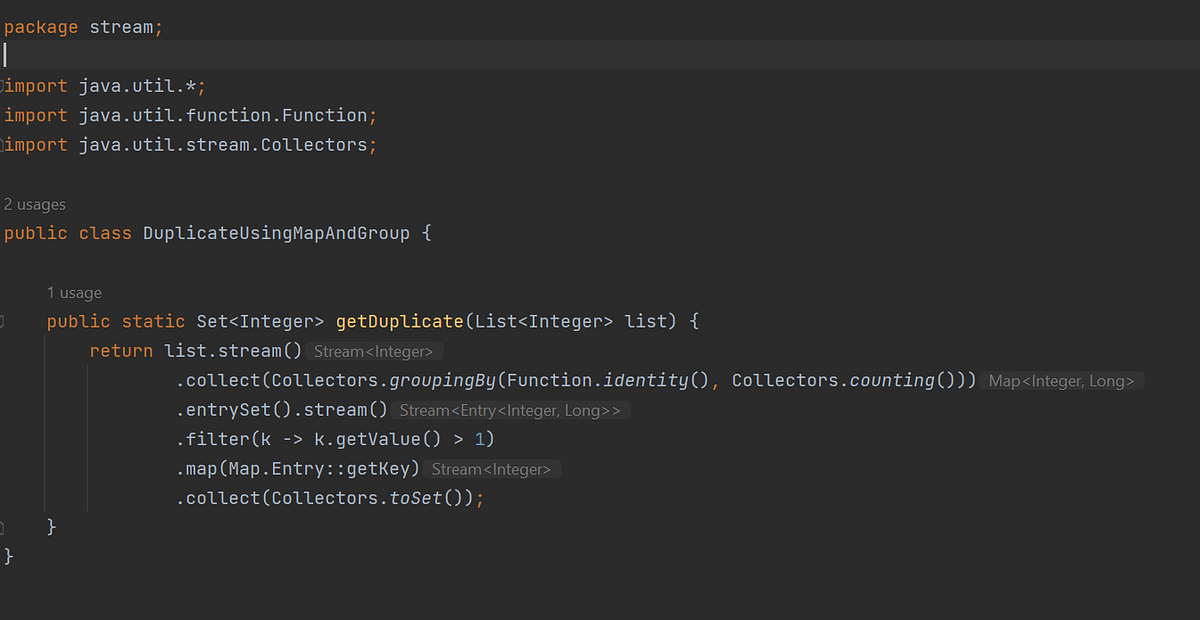Java 8 using get duplicate element - Sunil Rathour - Medium