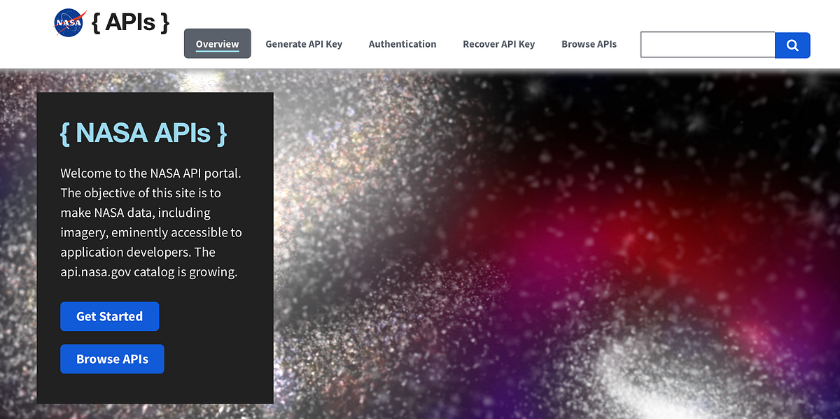 #1 NASA API 串接. API 網站 | by 彼得潘的 iOS App Neverland | 彼得潘的 100 種 API 串接 | Medium