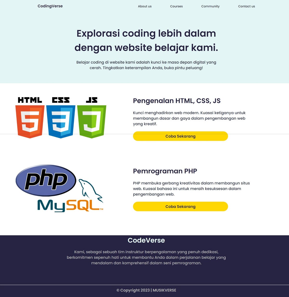 Membuat website sederhana menggunakan HTML Semantic | by Risma Ayu Febriyanti | Nov, 2023 | Medium