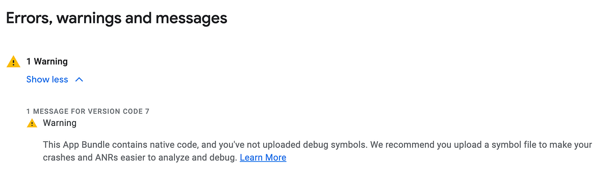 How to Debug and Fix Google Play Console Warning About Missing Native Debug Symbols | by Martin ...
