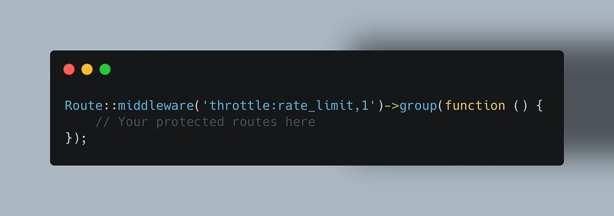 How to implement a Rate Limiter for a route in Laravel | by Achraf Bouyakhsass | Medium