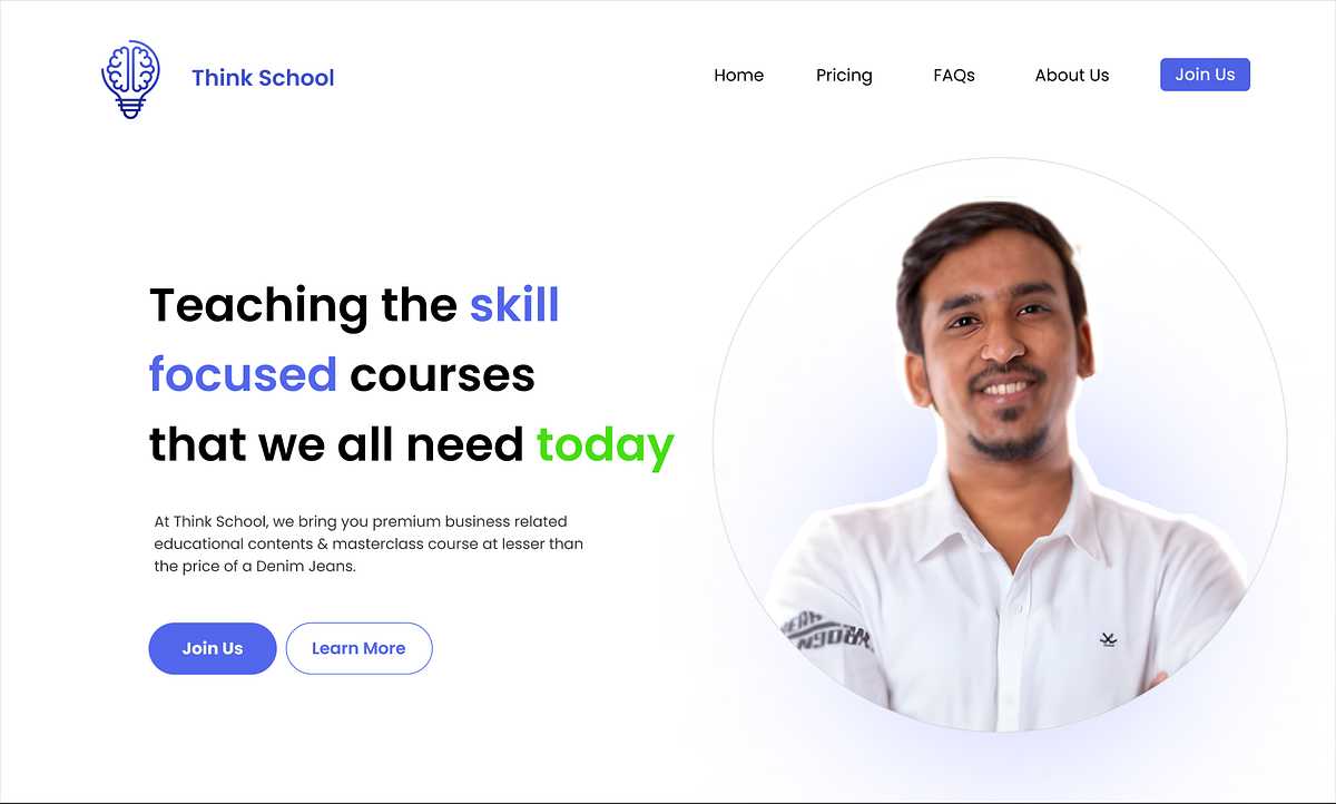 Designing a Landing Page for the ‘Think School’ | by Manu Upadhyay | Medium