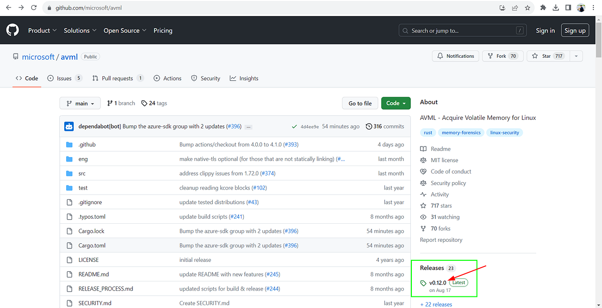 Linux memory forensics — Memory capture using AVML and analysis using ...