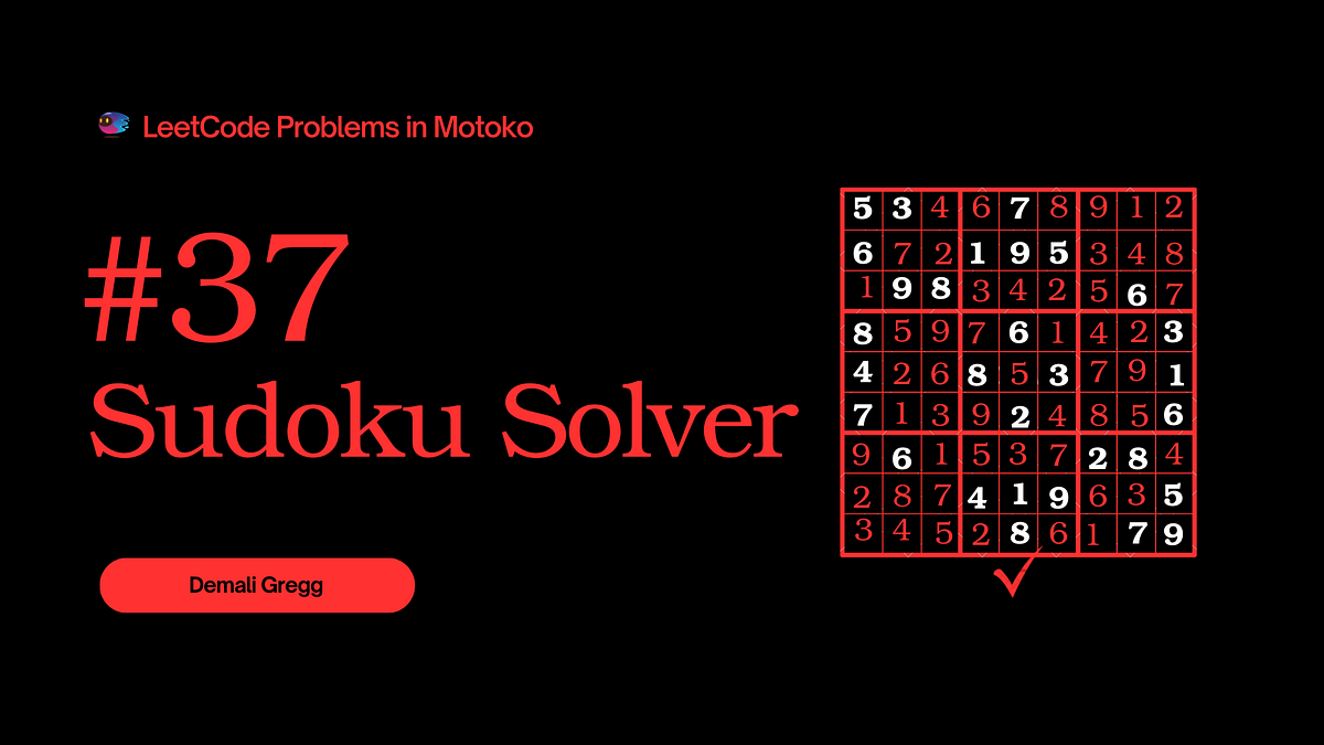 LeetCode Problems in Motoko: Problem 37: Sudoku Solver | by Demali ...
