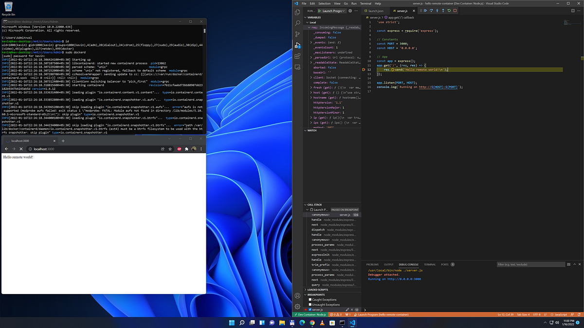 Developing in a Linux Container on Windows 11 (without Docker Desktop ...