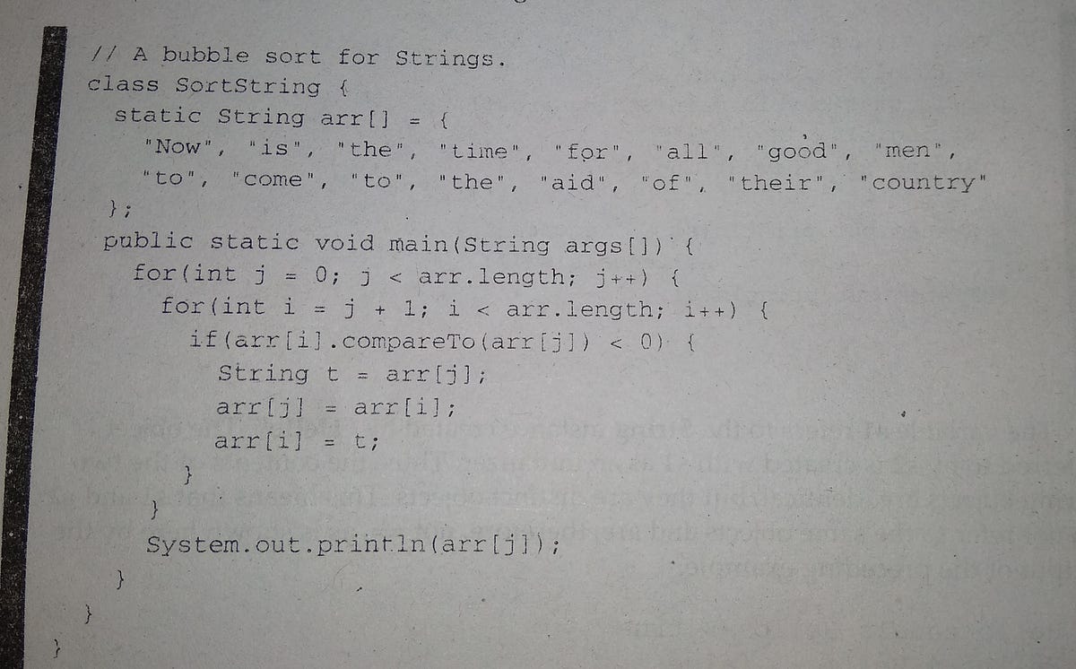 Sorting of Strings in java. String class of java consist of lot of… | by Ashutosh jha | Medium
