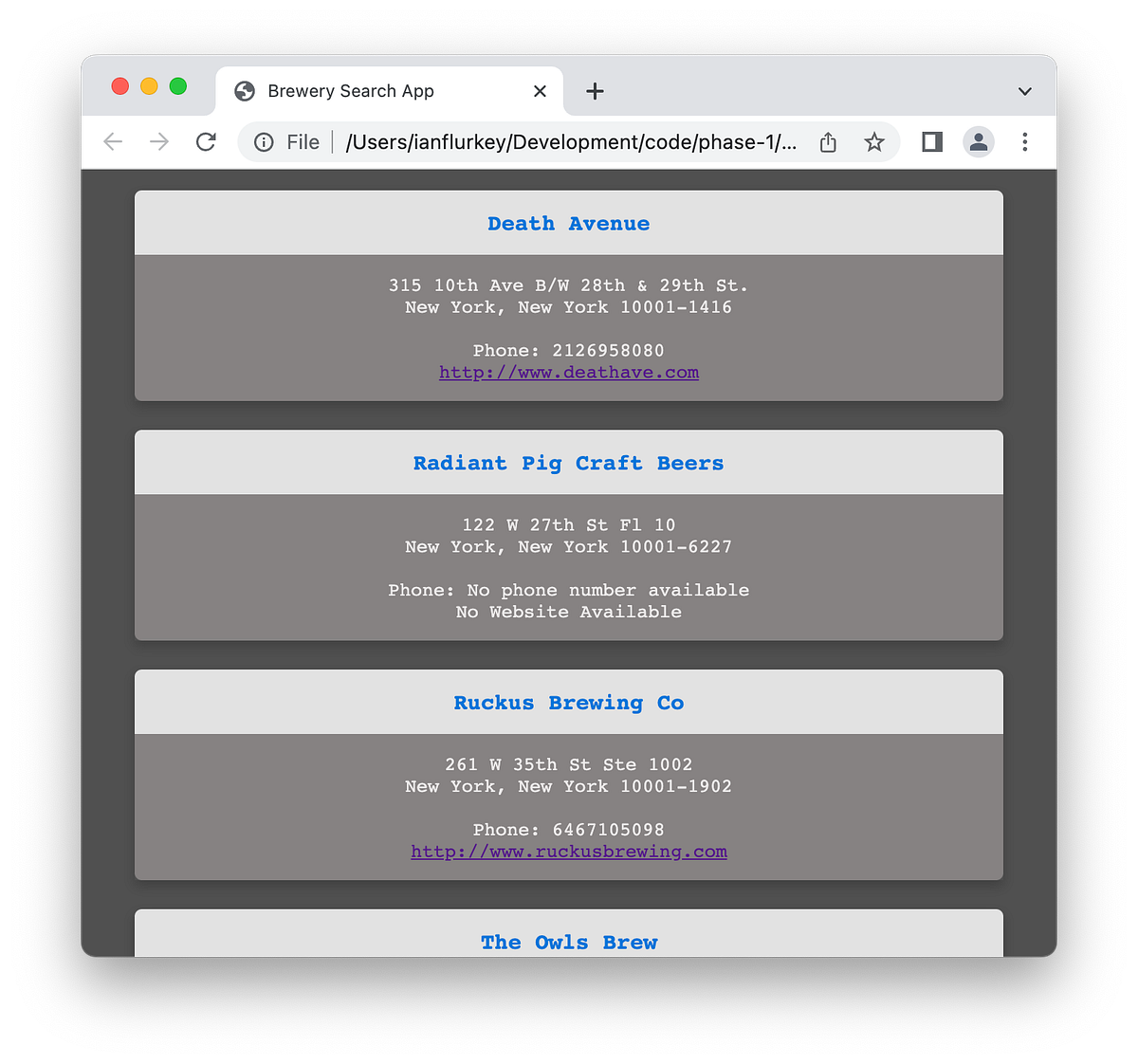 Using forEach and innerHTML to create search results | by Ian Flurkey | Medium