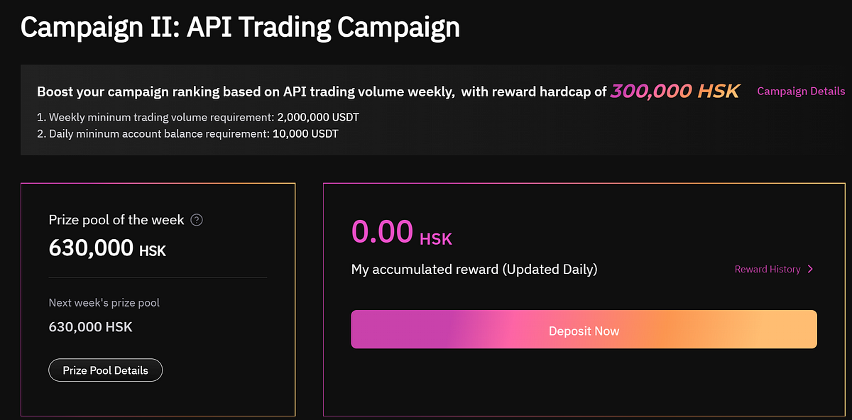 How to get $HSK by API trading. Campaign II: API Trading Campaign | by ...