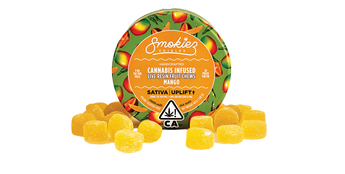 Smokies- 100mg Live Resin THC Fruit Chew — Mango - Kaliiva - Medium
