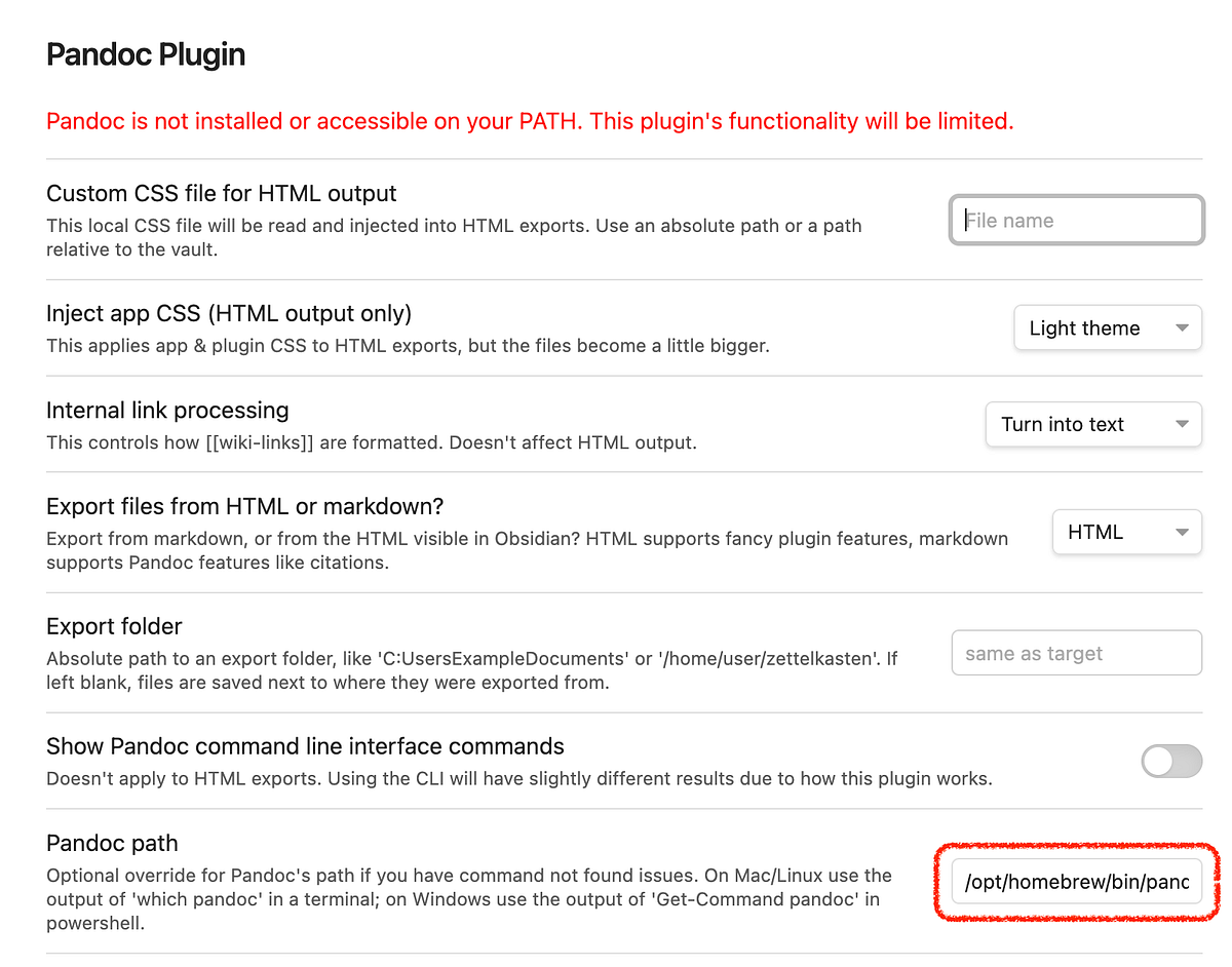 Obsidian Pandoc Plugin in M1 Mac - Edward Job - Medium