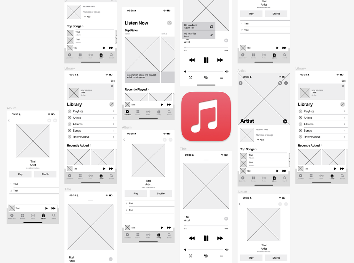 Case Study: Reverse Wireframing Apple Music for UX/UI Design Precourse ...