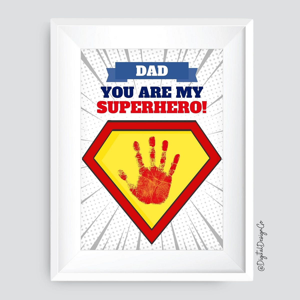 Dad You Are My Superhero Handprint Craft, Fathers Day Craft, Superhero ...