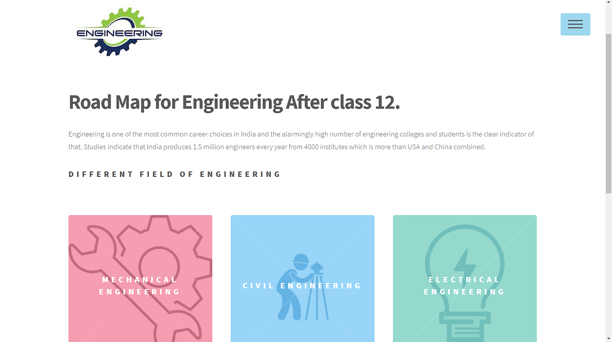 Summer Internship — Road Map for Engineering(Responsive Website) | by ...